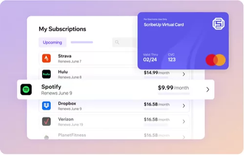 ScribeUp | Total Subscription Control & Savings